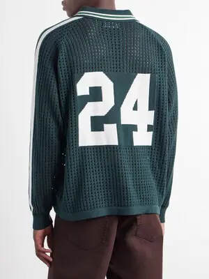 NAHMIAS Logo-jacquard Open-knit Cotton-jersey T-shirt