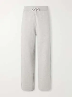 AMI Paris Straight-leg Cotton-blend Jersey Sweatpants - Gray