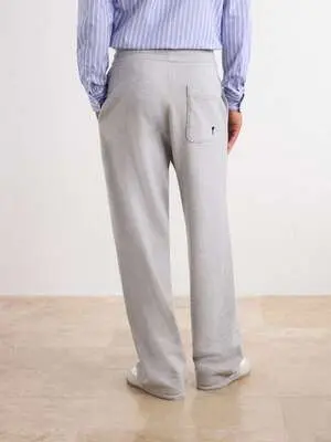 AMI Paris Straight-leg Cotton-blend Jersey Sweatpants