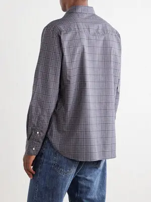 Officine Générale Giacomo Checked Cotton Shirt - Gray