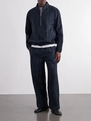 Literary Sport Nelson Straight-leg Drawstring Checked Seersucker Trousers