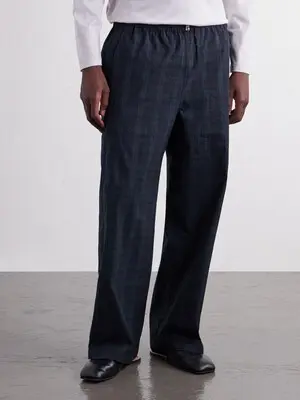 Literary Sport Nelson Straight-leg Drawstring Checked Seersucker Trousers