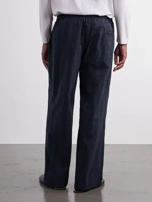 Literary Sport Nelson Straight-leg Drawstring Checked Seersucker Trousers