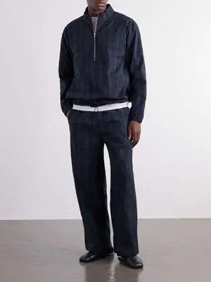 Literary Sport Nelson Straight-leg Drawstring Checked Seersucker Trousers
