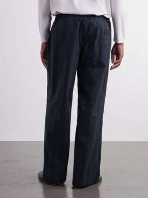 Literary Sport Nelson Straight-leg Drawstring Checked Seersucker Trousers