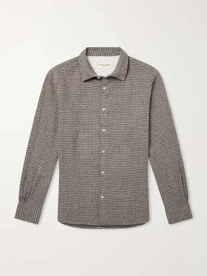 Officine Générale Giacomo Houndstooth Cotton-flannel Shirt
