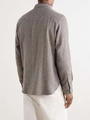 Officine Générale Giacomo Houndstooth Cotton-flannel Shirt