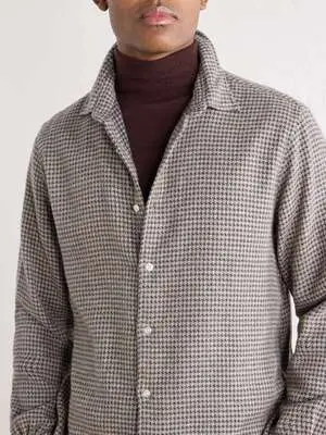 Officine Générale Giacomo Houndstooth Cotton-flannel Shirt