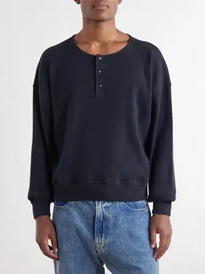 Our Legacy Ballon Ribbed Stretch-cotton Henley T-shirt