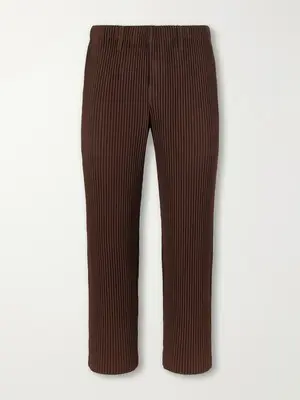 Issey Miyake Straight-leg Pleated Trousers - Brown