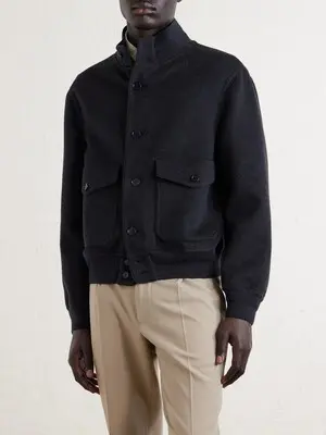 Dunhill Cashmere And Wool-blend Bomber Jacket - Gray