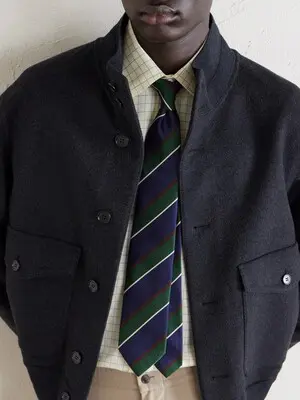 Dunhill Cashmere And Wool-blend Bomber Jacket - Gray