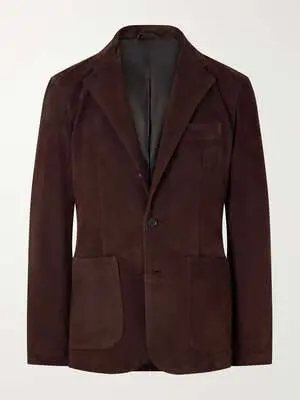 SAMAN AMEL Suede Blazer - Brown