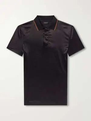 Gucci Stretch-satin Polo Shirt