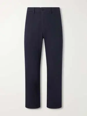 Nn07 Aden 1067 Straight-leg Recycled Grain De Poudre Trousers - Navy