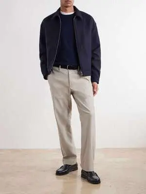 Nn07 Aden 1067 Straight-leg Recycled Grain De Poudre Trousers