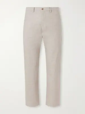 Nn07 Aden 1067 Straight-leg Recycled Grain De Poudre Trousers - Neutrals