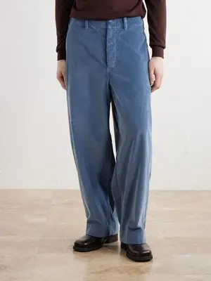 CASEY CASEY Albello Straight-leg Cotton-corduroy Trousers - Blue