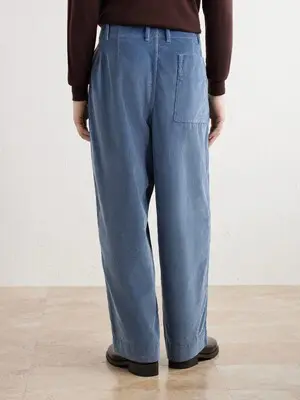CASEY CASEY Albello Straight-leg Cotton-corduroy Trousers - Blue