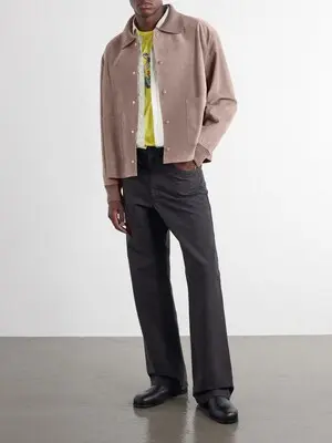 JW Anderson Wool-trimmed Suede Jacket - Brown