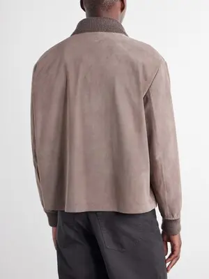 JW Anderson Wool-trimmed Suede Jacket - Brown
