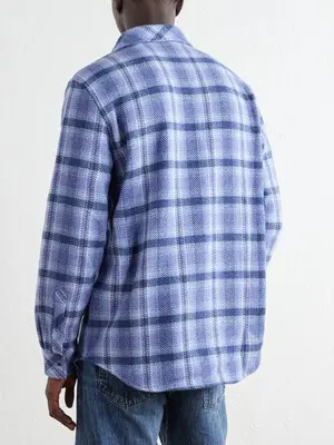 GOD'S TRUE CASHMERE Checked Cashmere Shirt - Blue