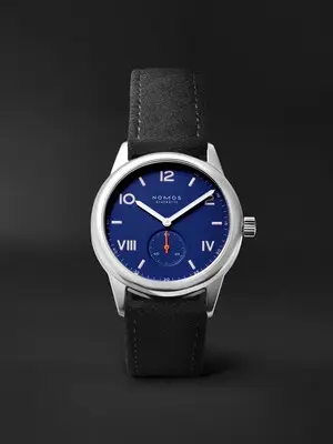NOMOS GLASHUTTE Club Campus 38.5 Hand-wound Stainless Steel And Alcantara® Watch - Blue