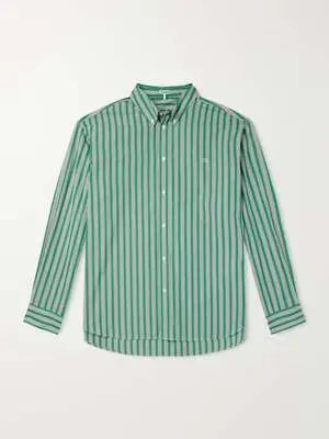 Loewe Striped Cotton-poplin Shirt - Green