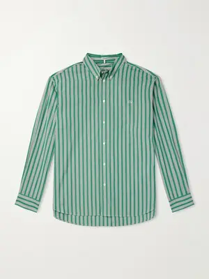 Loewe Striped Cotton-poplin Shirt - Green
