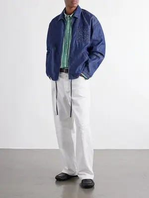 Loewe Striped Cotton-poplin Shirt - Green