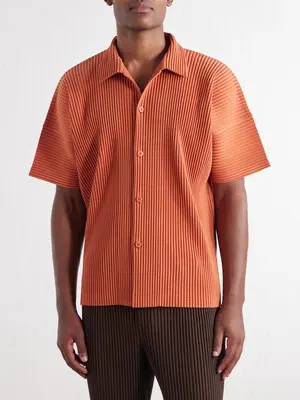 Issey Miyake August Pleated Shirt - Orange
