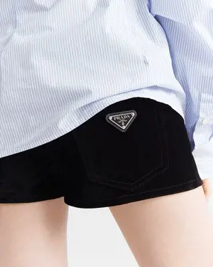 Prada Velvet Denim Shorts