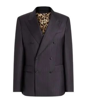 Dolce & Gabbana Dolce Gabbana Double-breasted Pinstriped Blazer - Multicolor