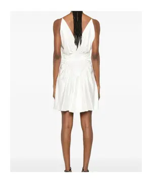 Versace V-neck Gathered Mini Dress