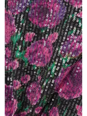 ROTATE BY BIRGER CHRISTENSEN Backless Sequined Printed Dress