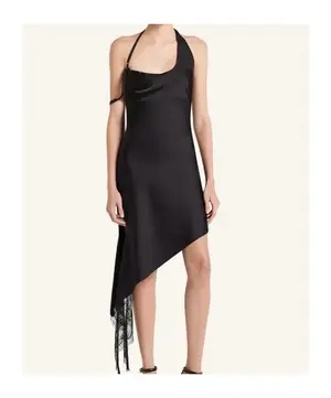COURREGES Asymmetrical Lace-trimmed Dress