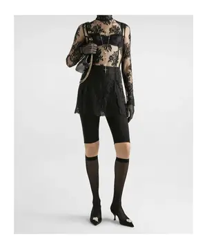 Dolce & Gabbana Lace High-neck Mini Dress
