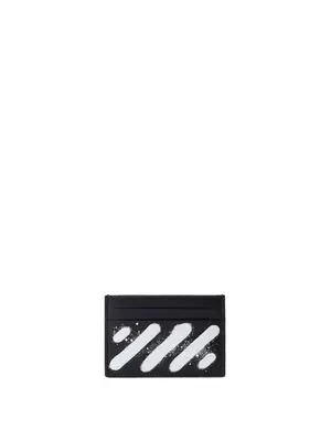 Off-White Diagonal Stripe Detailed Card Case - Black