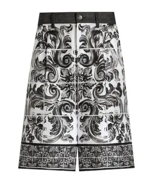 Dolce & Gabbana Majolica-print Denim Shorts