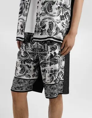 Dolce & Gabbana Majolica-print Denim Shorts