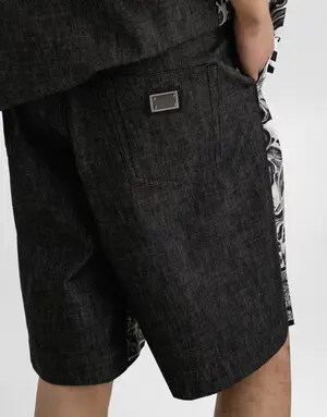 Dolce & Gabbana Majolica-print Denim Shorts