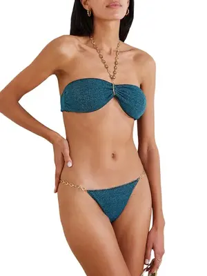 Oseree Metallic Bikini - Brown