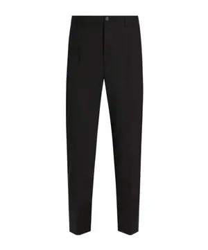 Dolce & Gabbana Stretch Cotton Pants With Dg Embroidery