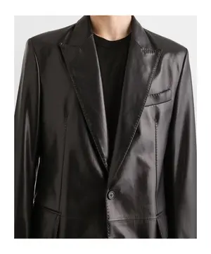 Dolce & Gabbana Buttoned Leather Blazer