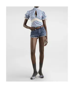 Dolce & Gabbana Dolce Gabbana Small Rose-printed Charmeuse Top