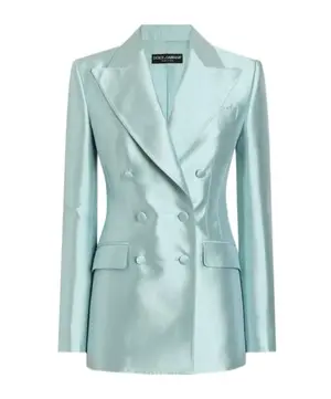 Dolce & Gabbana Double-breasted Satin Blazer - Blue