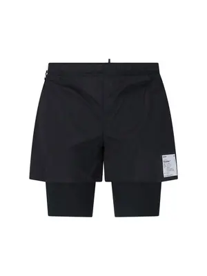 Satisfy Layered-design Shorts - Black