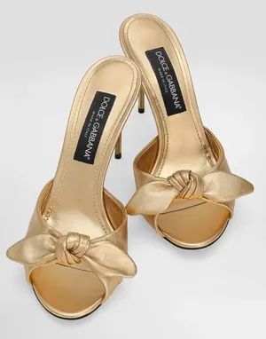 Dolce & Gabbana 90mm Knotted Leather Heeled Sandals