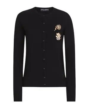 Dolce & Gabbana Embellished Button Cardigan - Black
