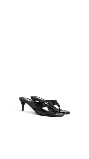 Alaïa Mules Tong In Crocodile Embossed Calfskin